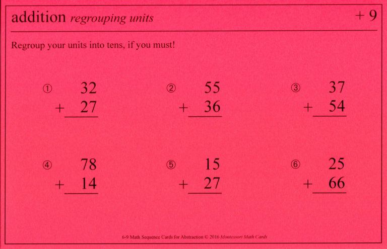 LE Montessori 6-9 Math Sequence Cards - Montessori Math Cards