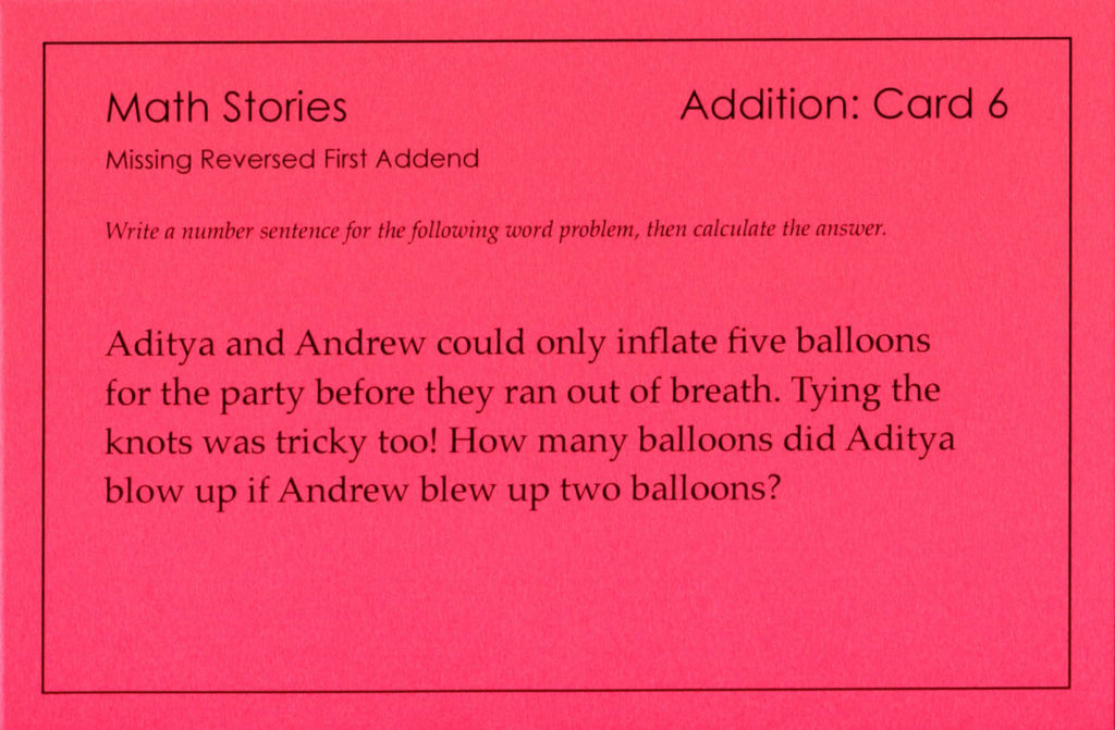 LE Montessori 6-9 Math Story Problem Cards - Montessori Math Cards